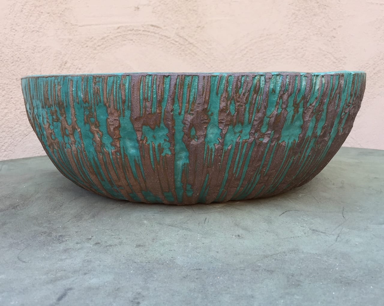 12" Green Botanic Planter - Susan Aach Ceramics