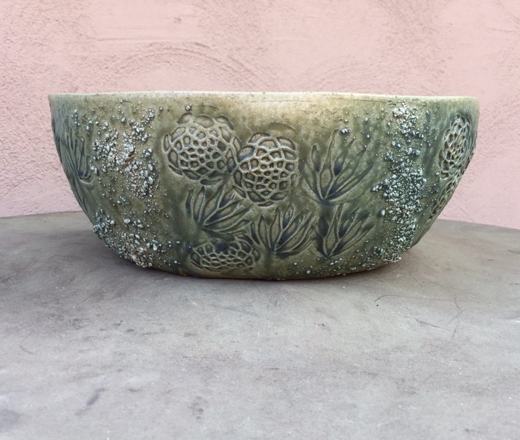 12″ Green Botanic Planter | Susan Aach Ceramics