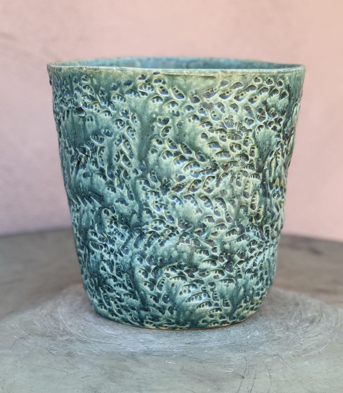 8" Green Leaf Planter - Susan Aach Ceramics