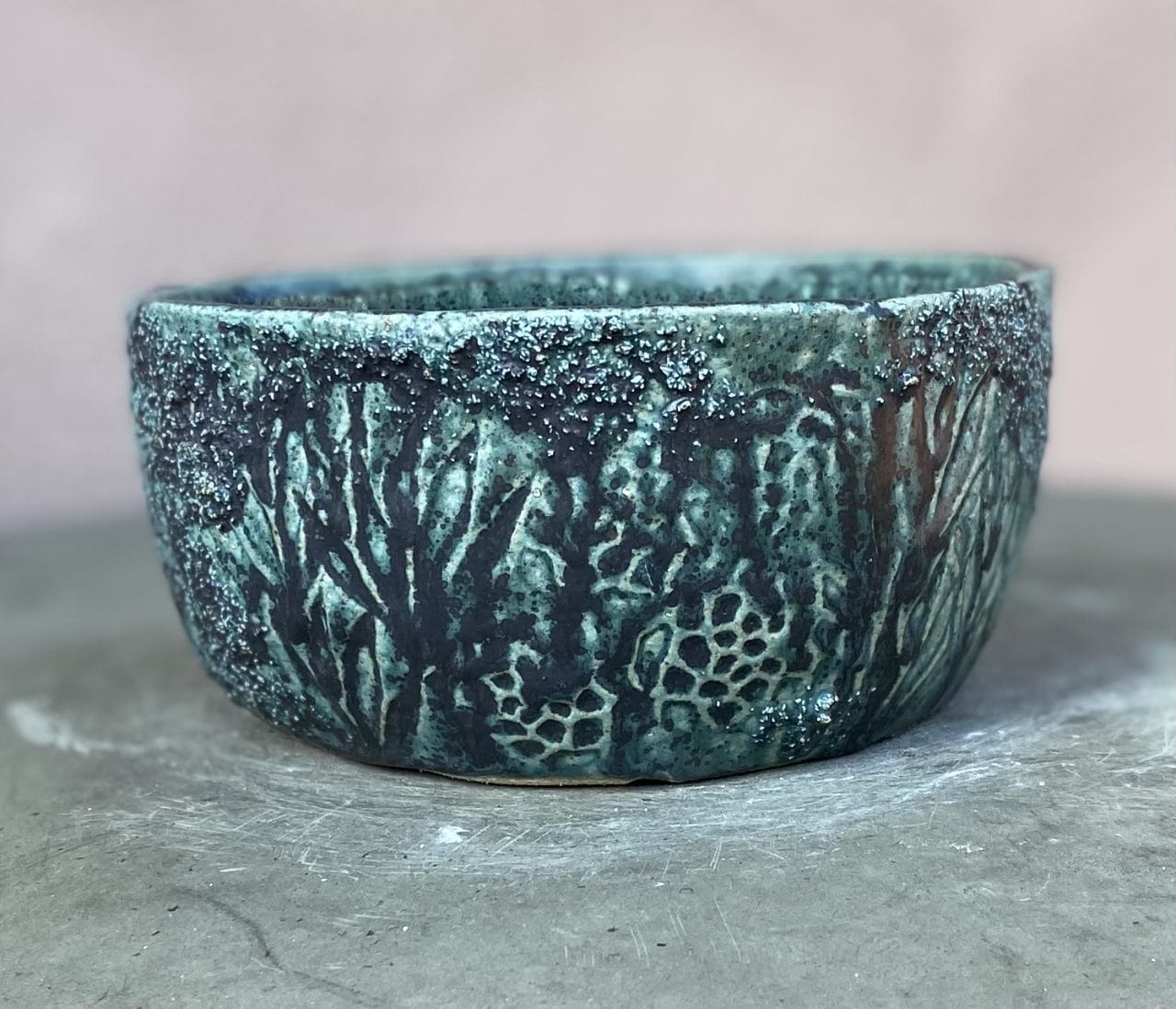 6" Green Botanic Planter - Susan Aach Ceramics